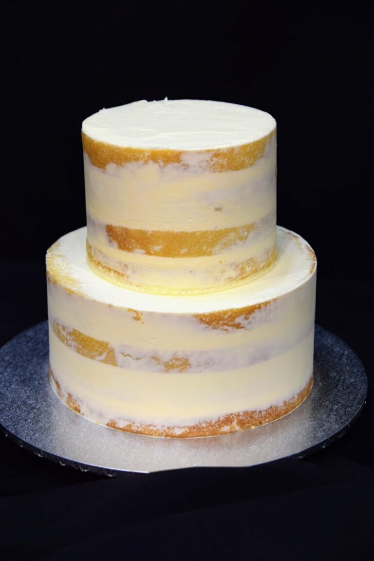 Undecorated 2-tier, semi-naked extended height – Heidelberg Cakes