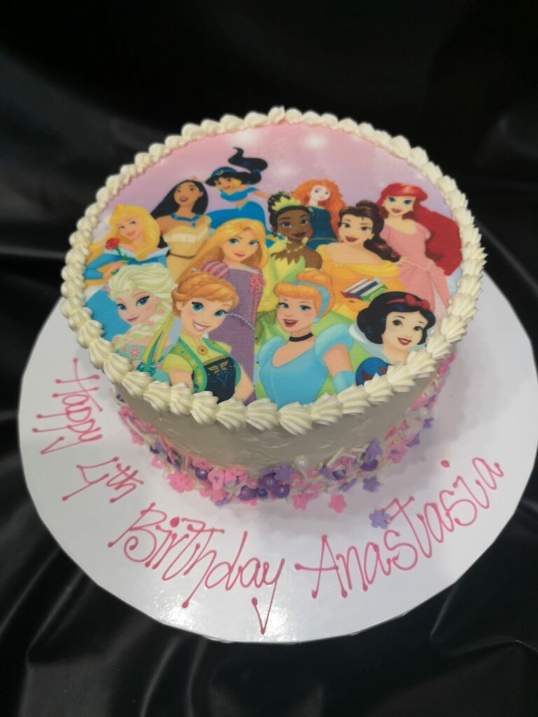 Princess Edible Image with Pink and Purple Sprinkles – Heidelberg Cakes