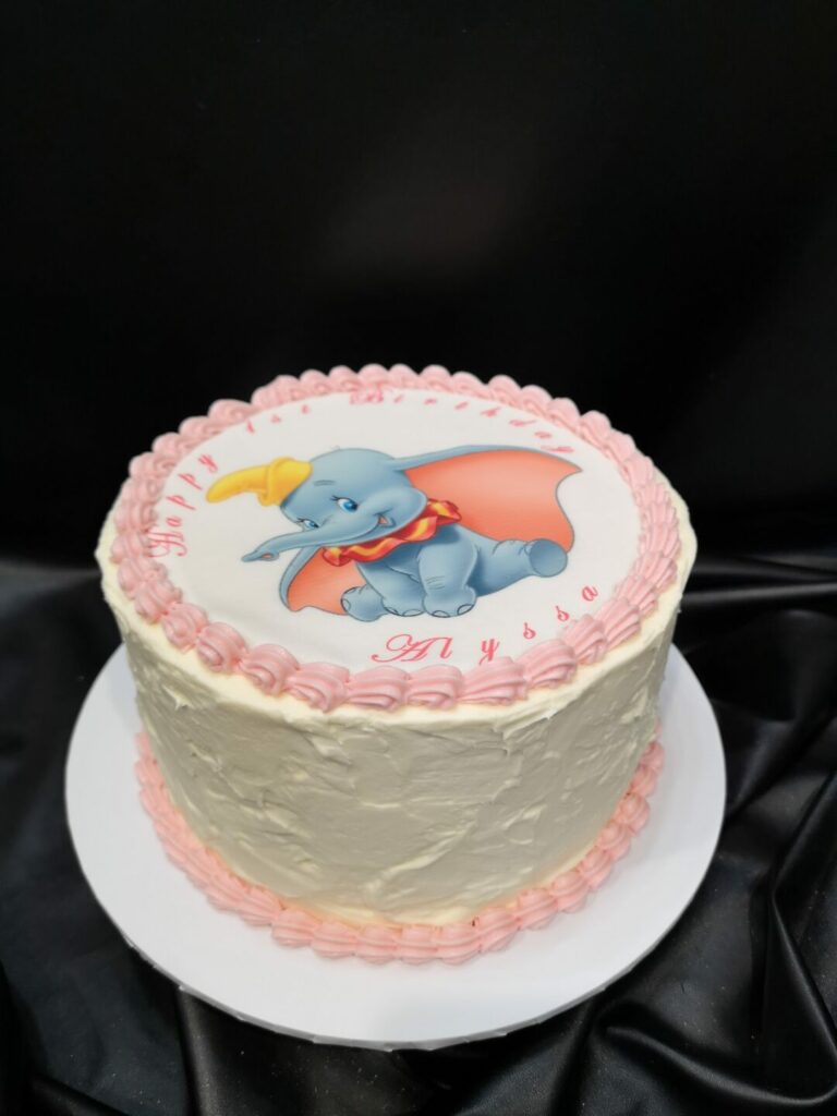 Cute Edible Image with Coloured Buttercream Piping – Heidelberg Cakes
