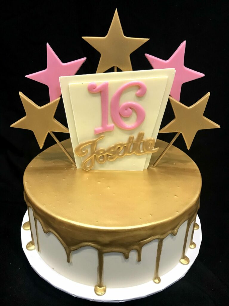 Children Girls Cake 11 – Gold Drip and Stars – Heidelberg Cakes