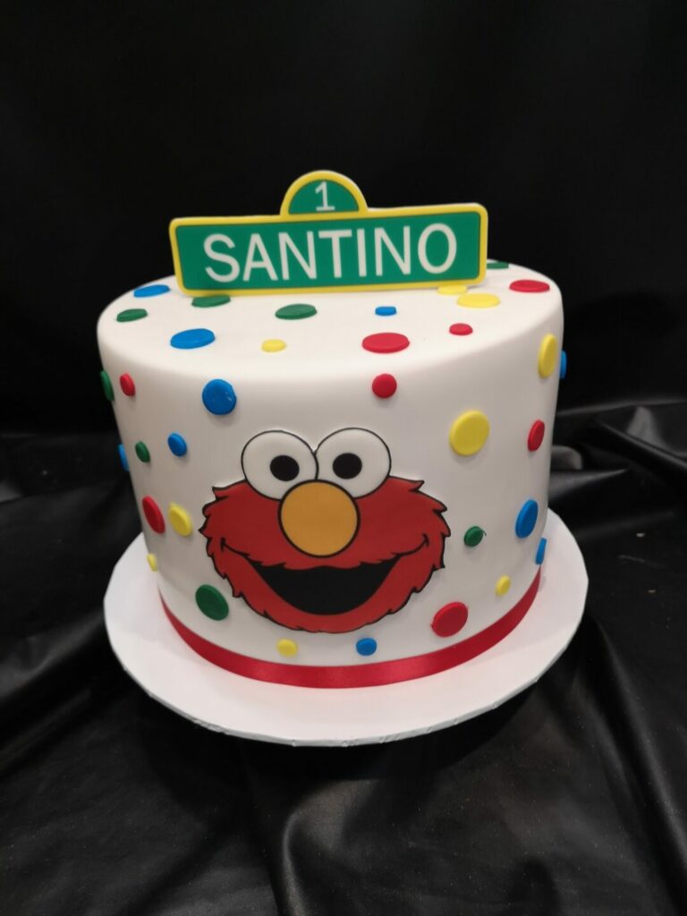 Elmo Edible Image with Dots – Heidelberg Cakes